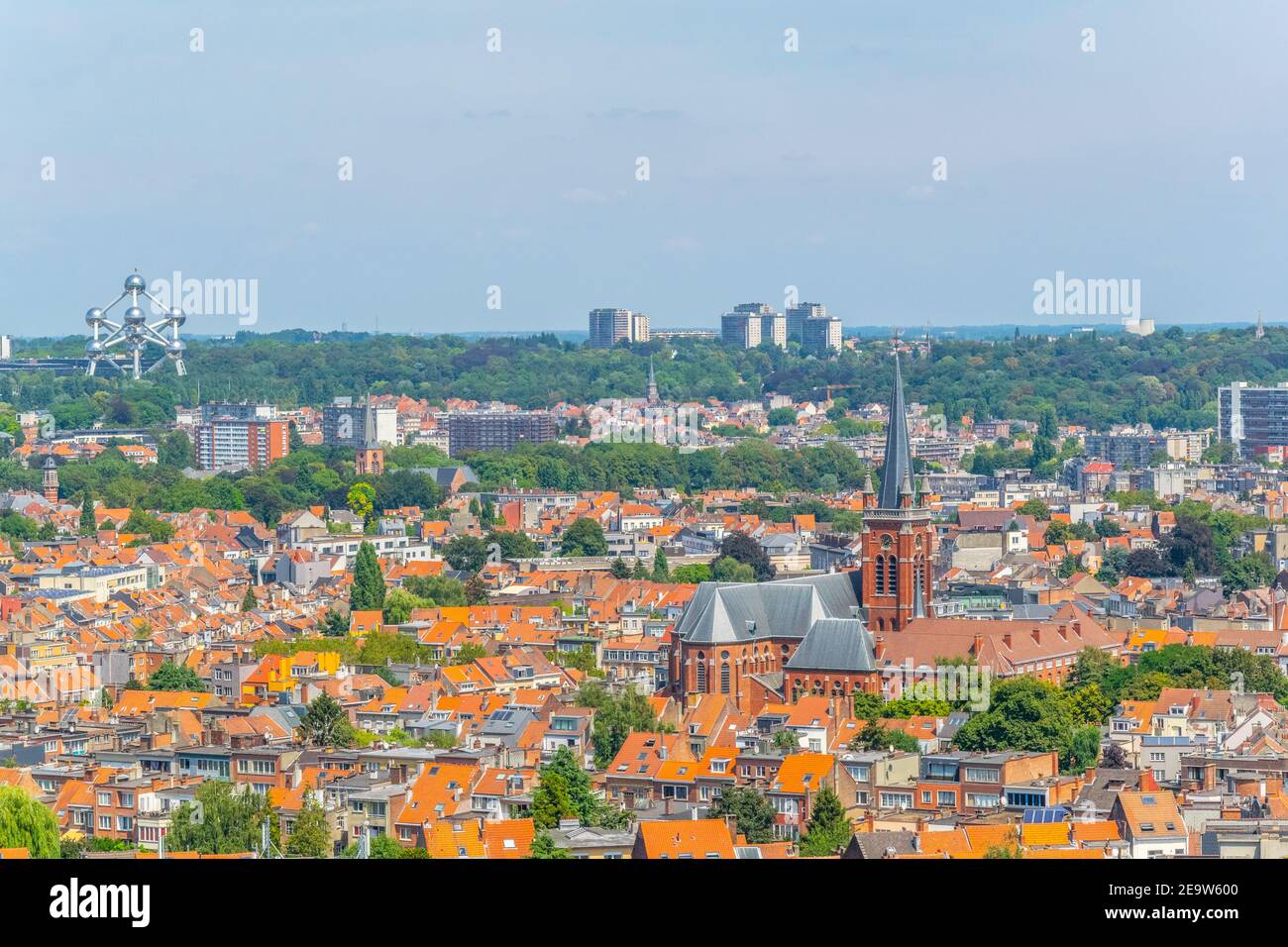 Aerial view of Brussels from Koekelberg basilica in Belgium Stock Photo ...