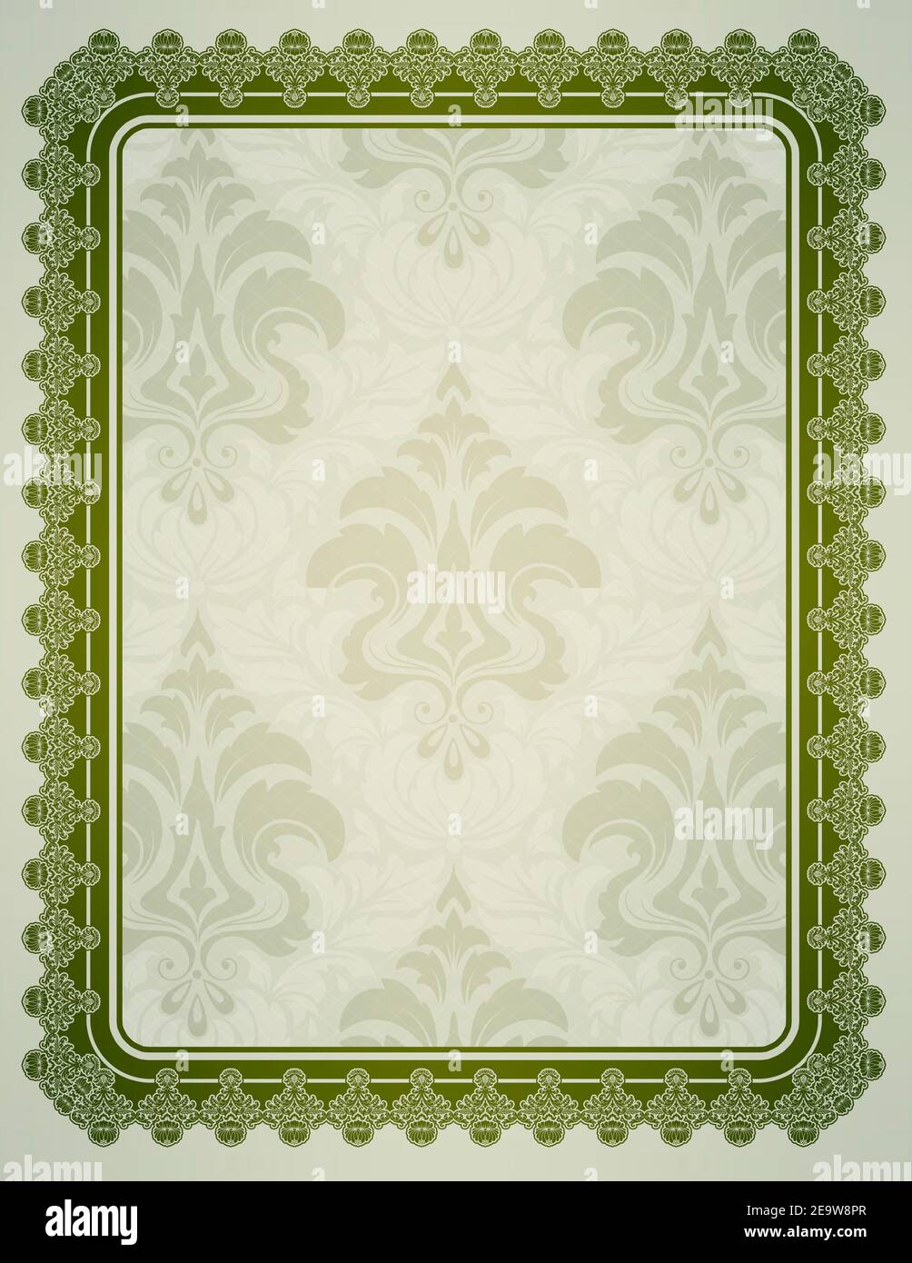Decorative background with ornamental border and elegant floral ...