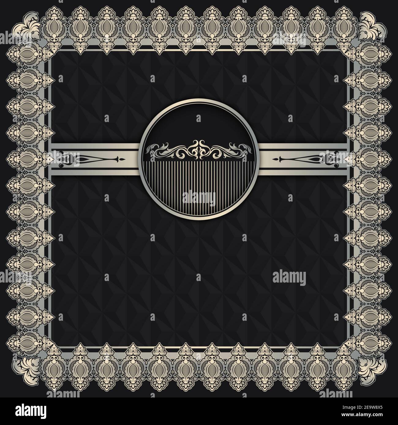 Decorative background with elegant vintage border and patterns Stock ...