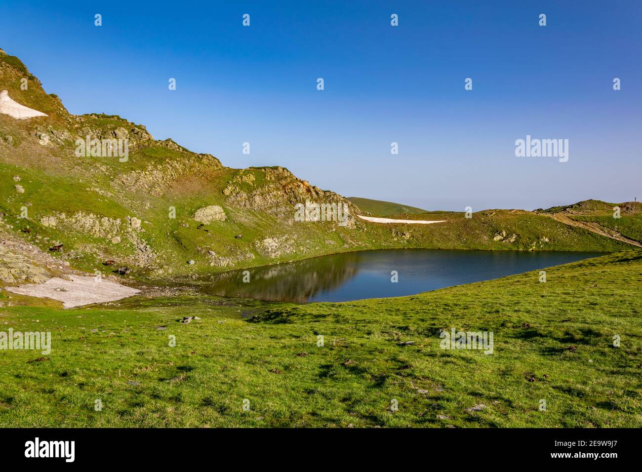 The tear lake at rila, part of seven rila lakes natural park in ...