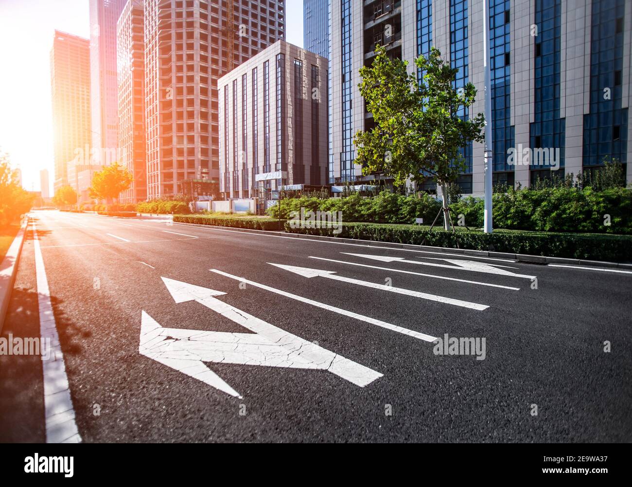 empty street in modern city Stock Photo - Alamy