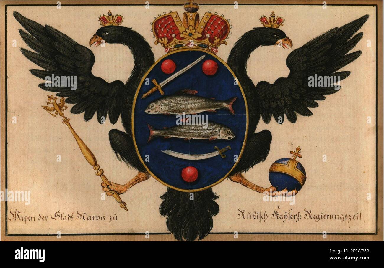 Narva vapp Vene keisri valitsusajal, Brotze Stock Photo - Alamy
