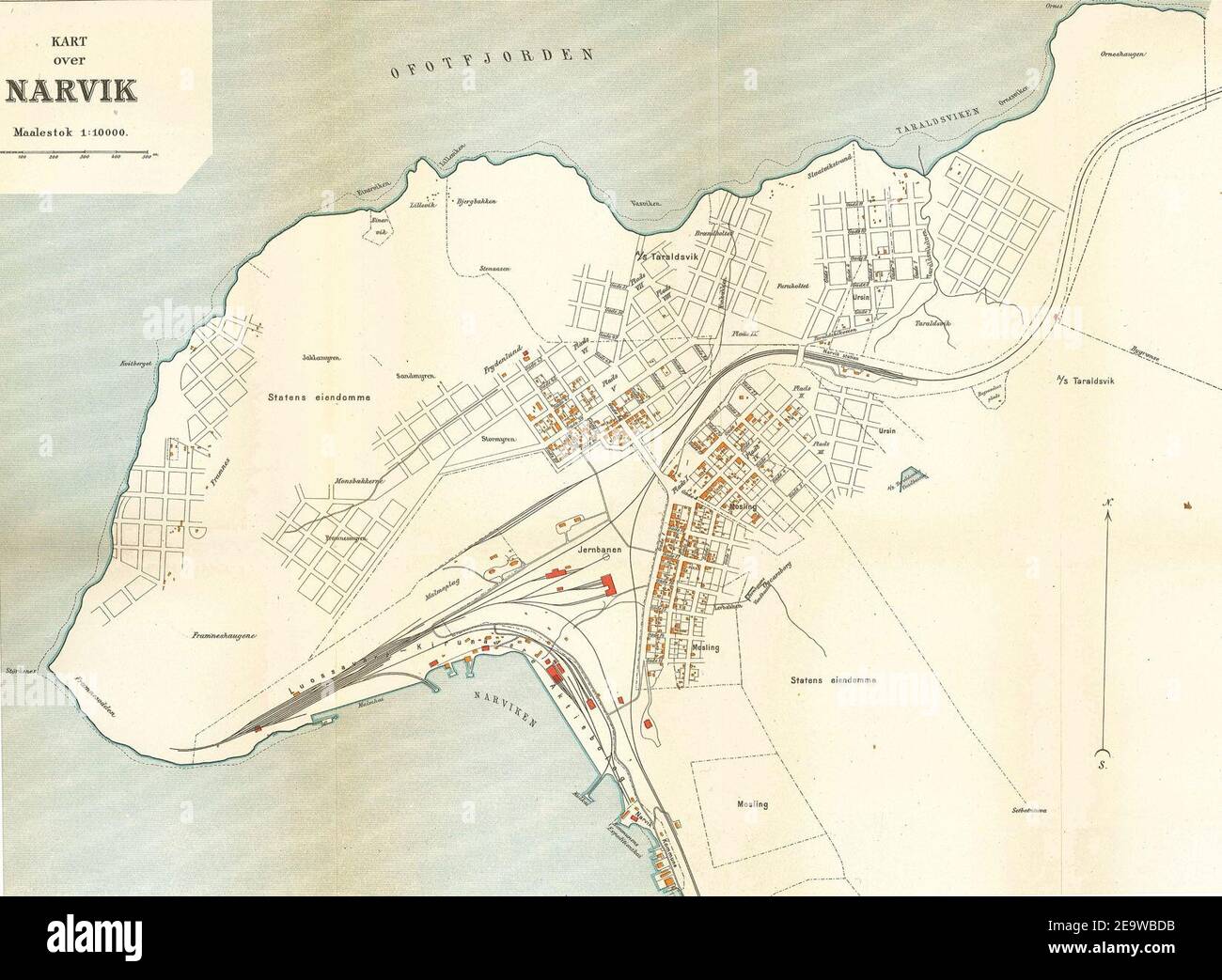 Narvik map 1907 Stock Photo - Alamy