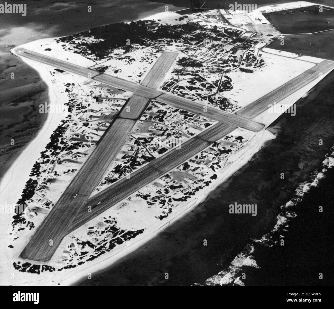NAS Midway Sand Island aerial photo 1945 Stock Photo - Alamy