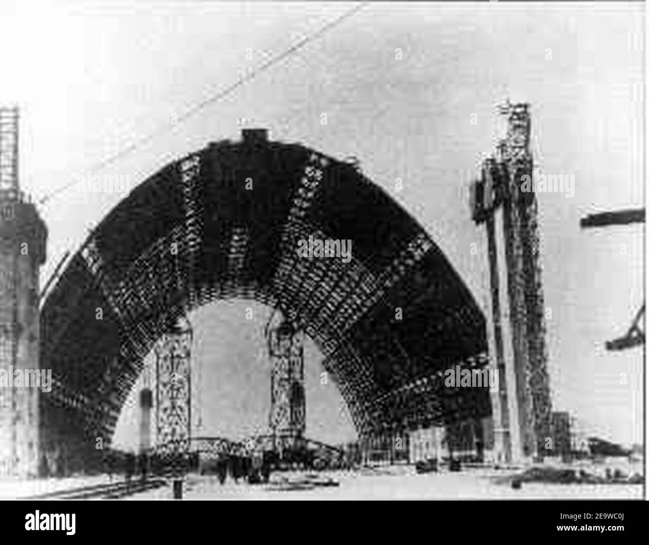NAS Santa Ana blimp hangar construction 1942 Stock Photo - Alamy