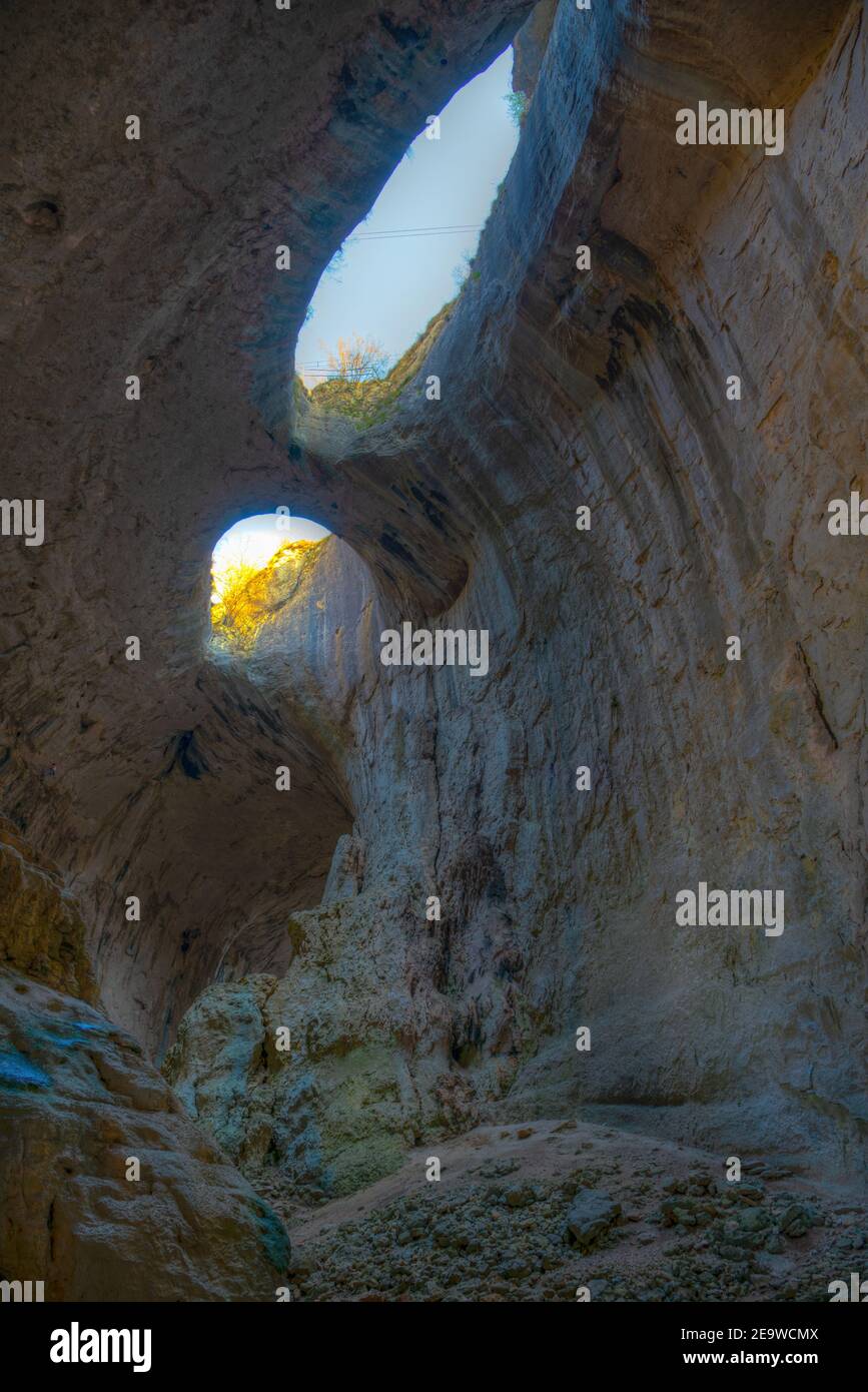Prohodna cave in Bulgaria famous for the God's eyes holes in the ...