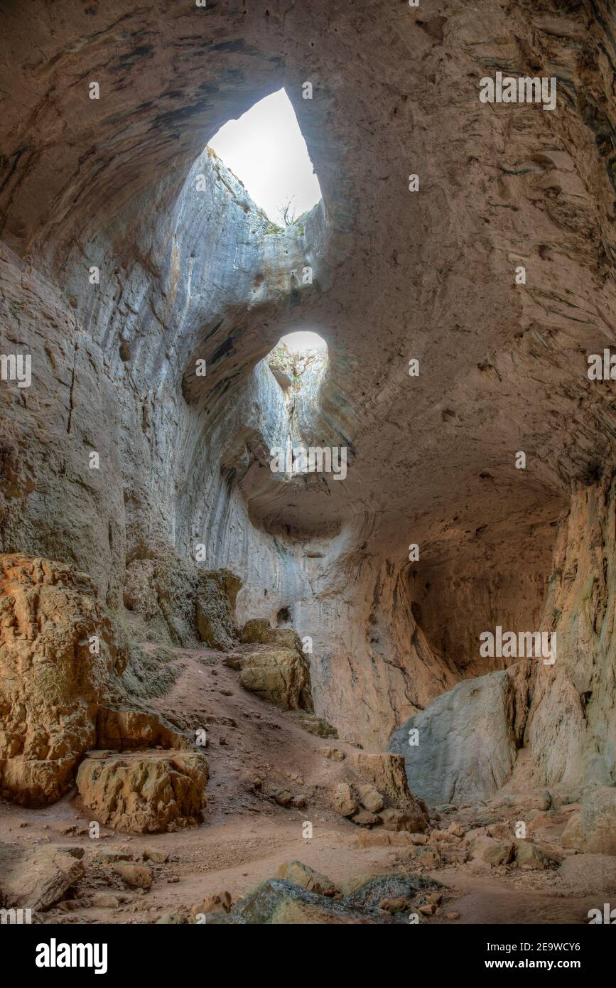 Prohodna cave in Bulgaria famous for the God's eyes holes in the ...