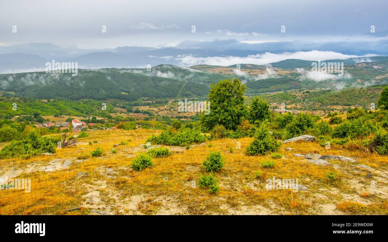 Landscape of Rodopi mountaisn near Kribul village in Bulgaria Stock ...