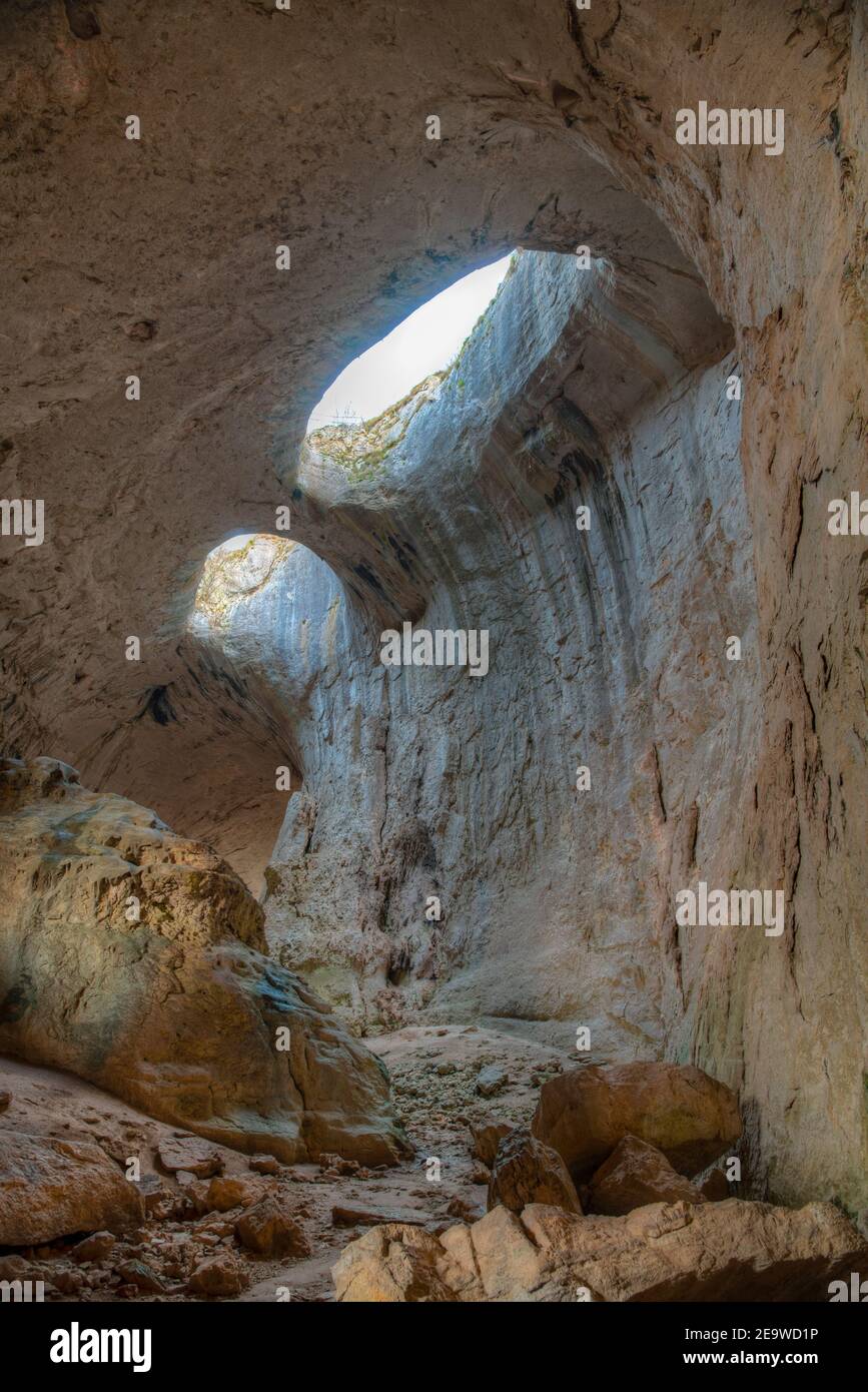Prohodna cave in Bulgaria famous for the God's eyes holes in the ...