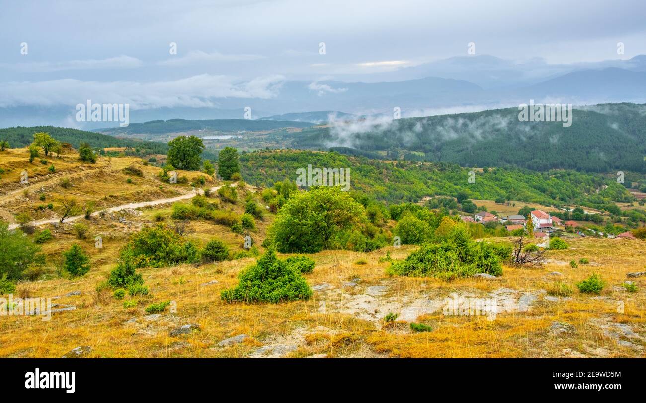 Landscape of Rodopi mountaisn near Kribul village in Bulgaria Stock ...