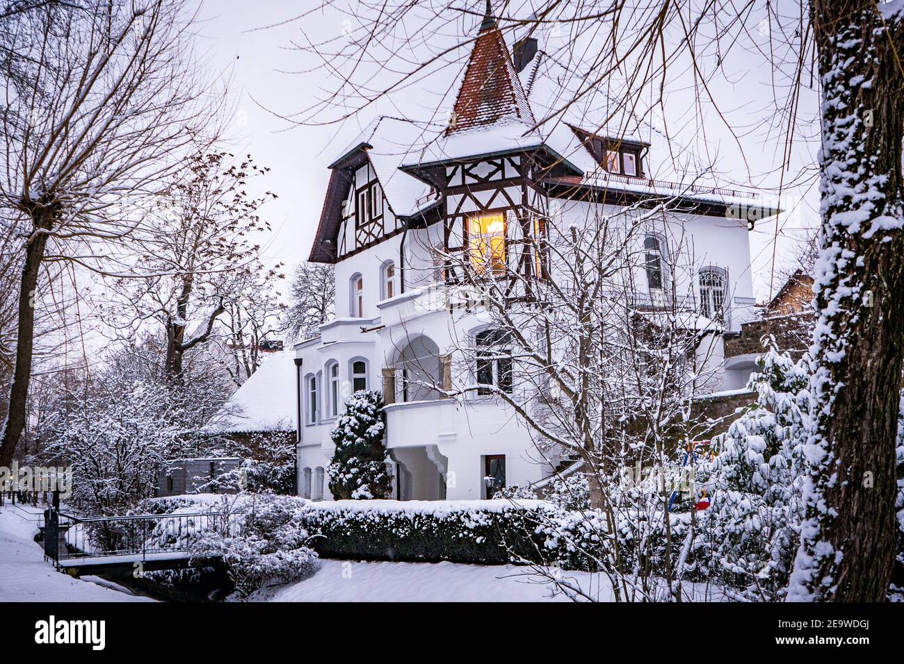 old castle in the night Stock Photo - Alamy
