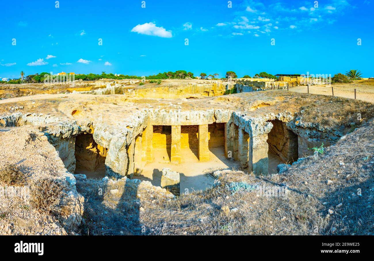 Interior of tombs of the kings necropolis on Paphos, Cyprus Stock Photo ...