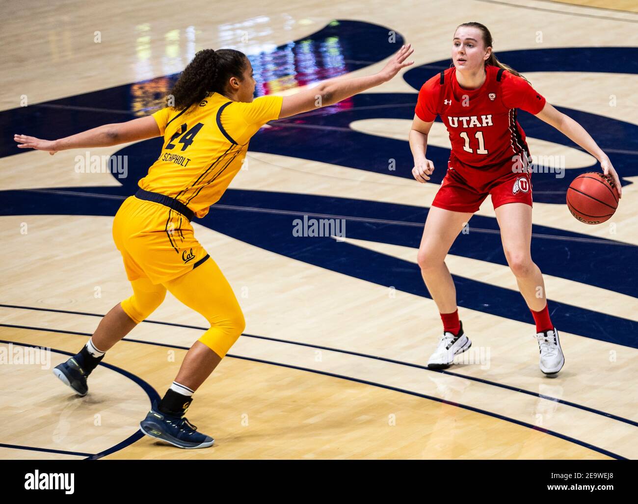 February 05, 2021 Berkeley, CA U.S.A. Utah Utes guard Brynna Maxwell ...