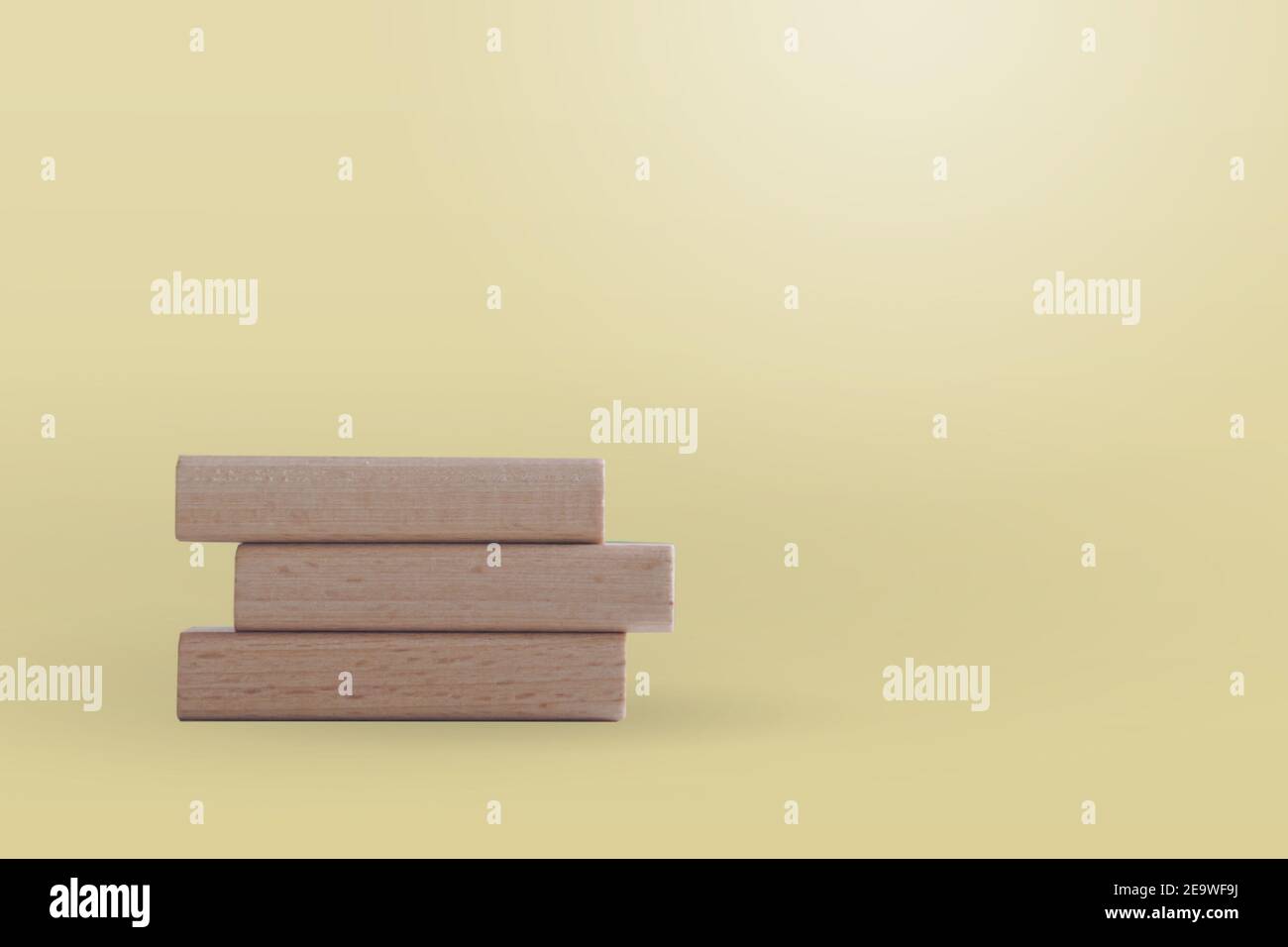 Blank wooden board you can put text on with yellow background Stock ...