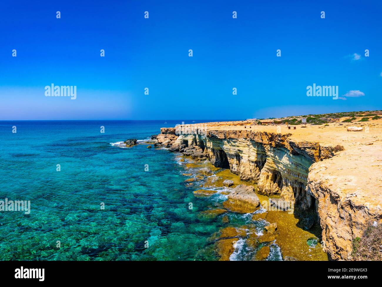 Sea caves at cap greco in the south-eastern cyprus Stock Photo - Alamy
