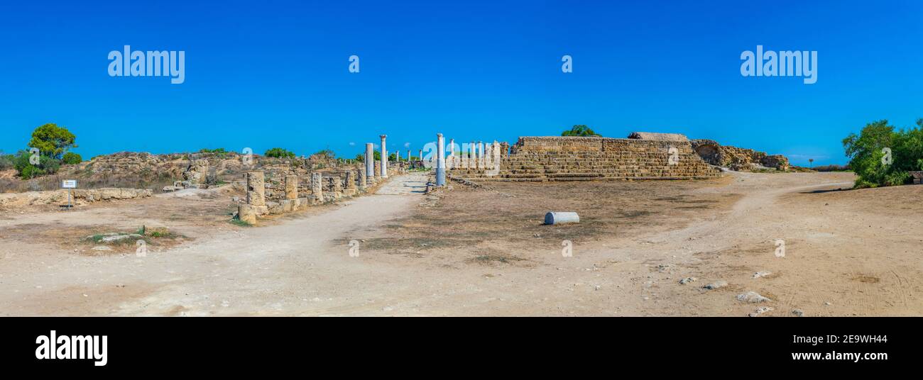 Ruins of ancient Salamis archaeological site near Famagusta, Cyprus ...