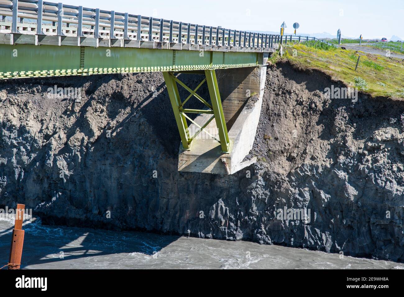 Damaged bridge crossing river Eldvotn in south Iceland Stock Photo - Alamy