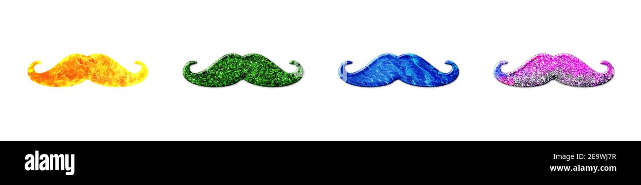 Colorful glitter mustache symbolisolated on white background Stock ...
