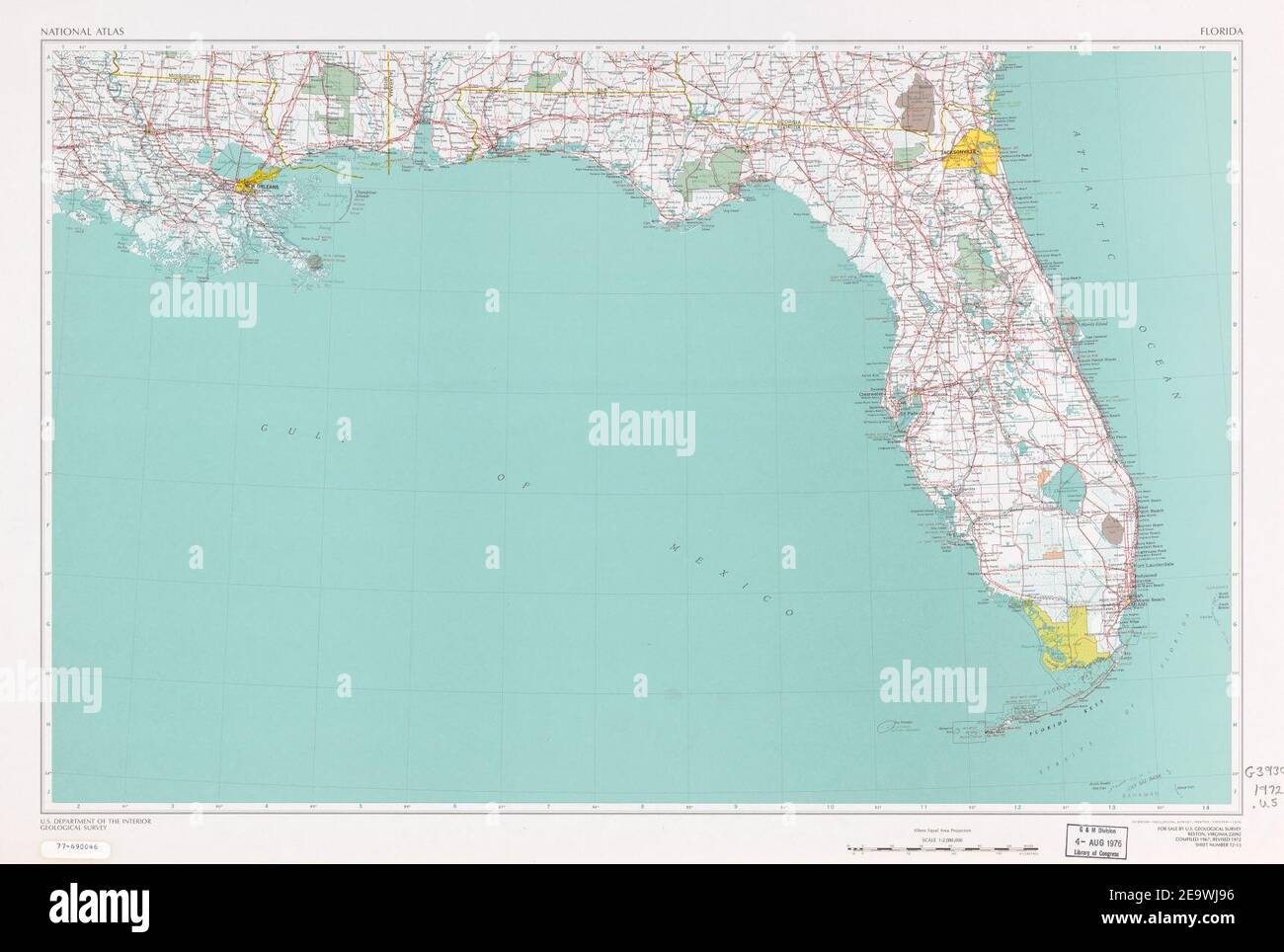 National atlas- Florida Stock Photo - Alamy