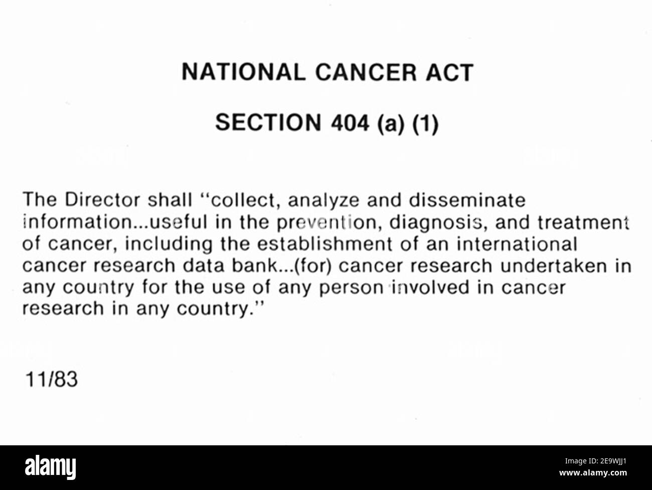 National cancer act 1971 Stock Photo - Alamy