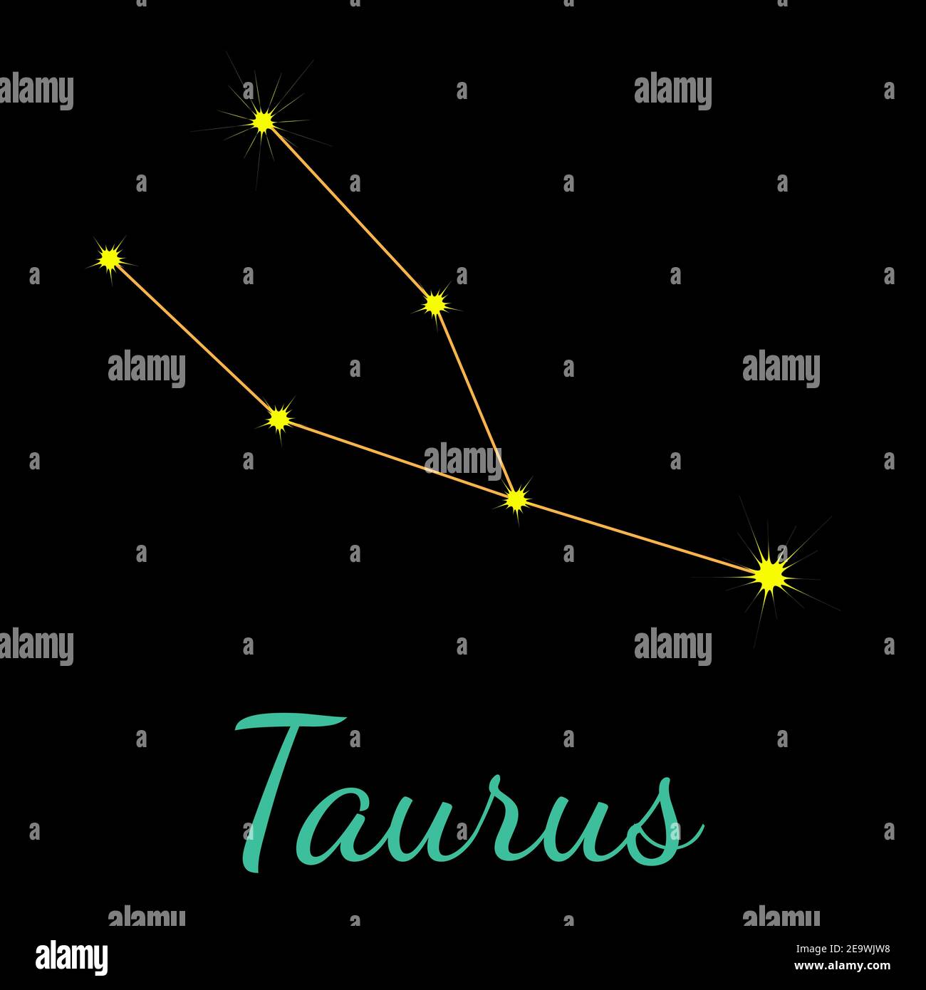 Taurus vector constellation with stars and name Stock Vector Image ...