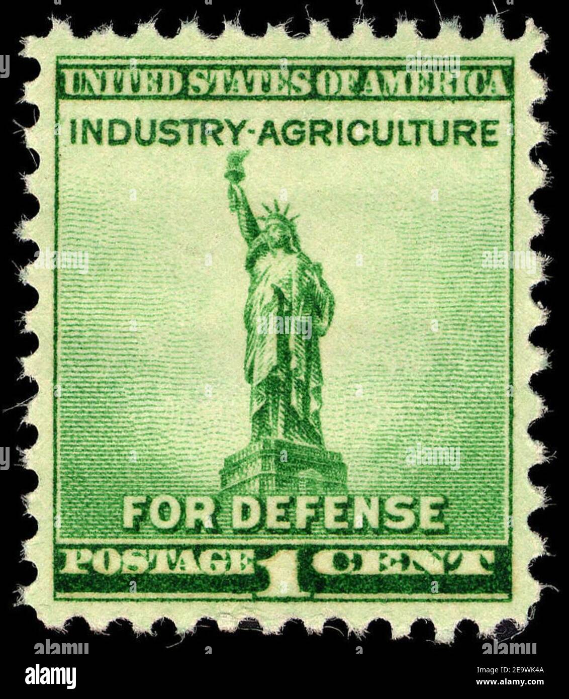 National Defense Statue of Liberty 1c 1940 issue U.S. stamp Stock Photo ...