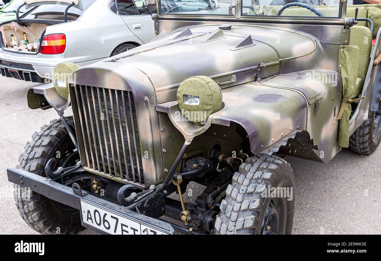 Samara, Russia - May 19, 2018: Soviet vintage offroad military command ...