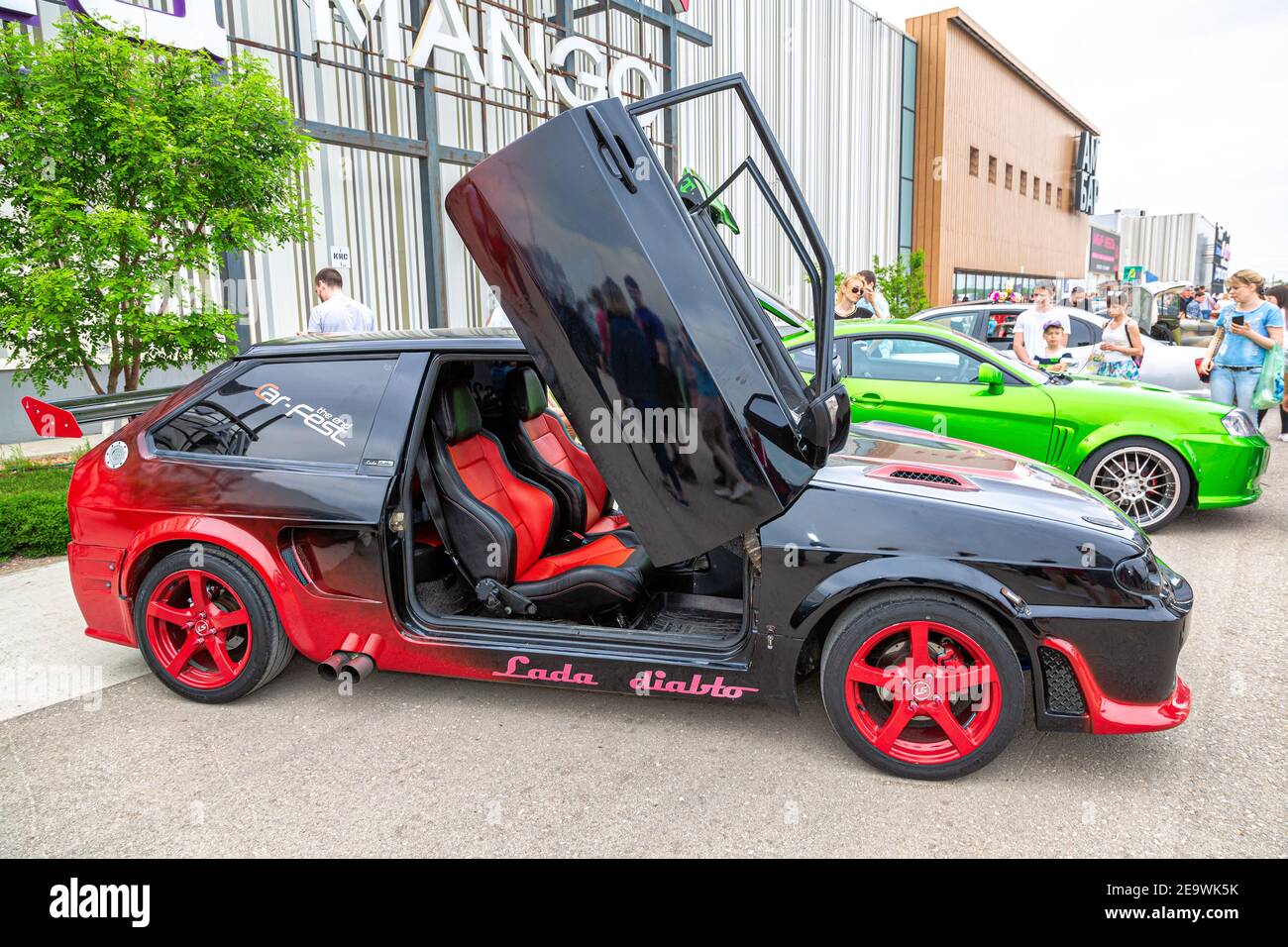 Samara, Russia - May 19, 2018: Tuned Russian automobile Lada-2108 at ...
