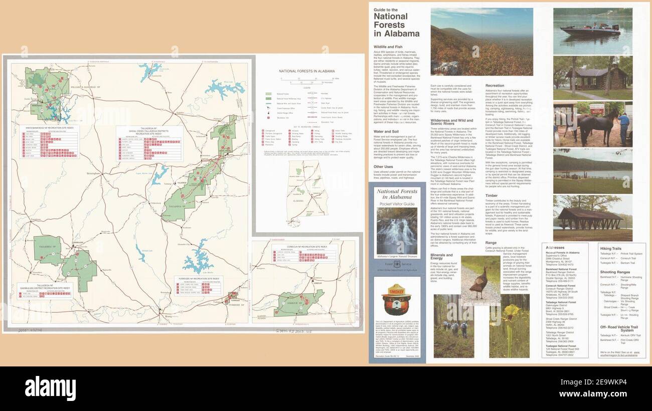 National forests in Alabama - pocket visitor guide Stock Photo - Alamy