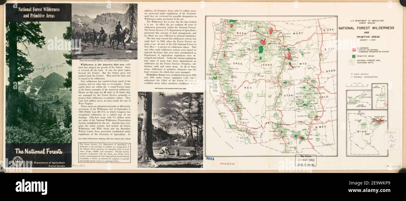 National forest wilderness and primitive areas, January 1, 1965 Stock ...