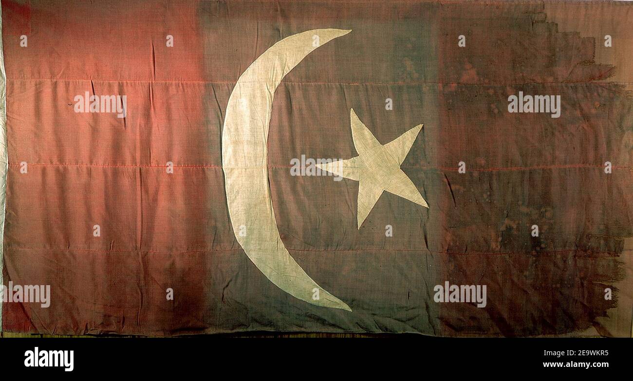 National flag of Turkey and its empire (after 1844 Stock Photo - Alamy