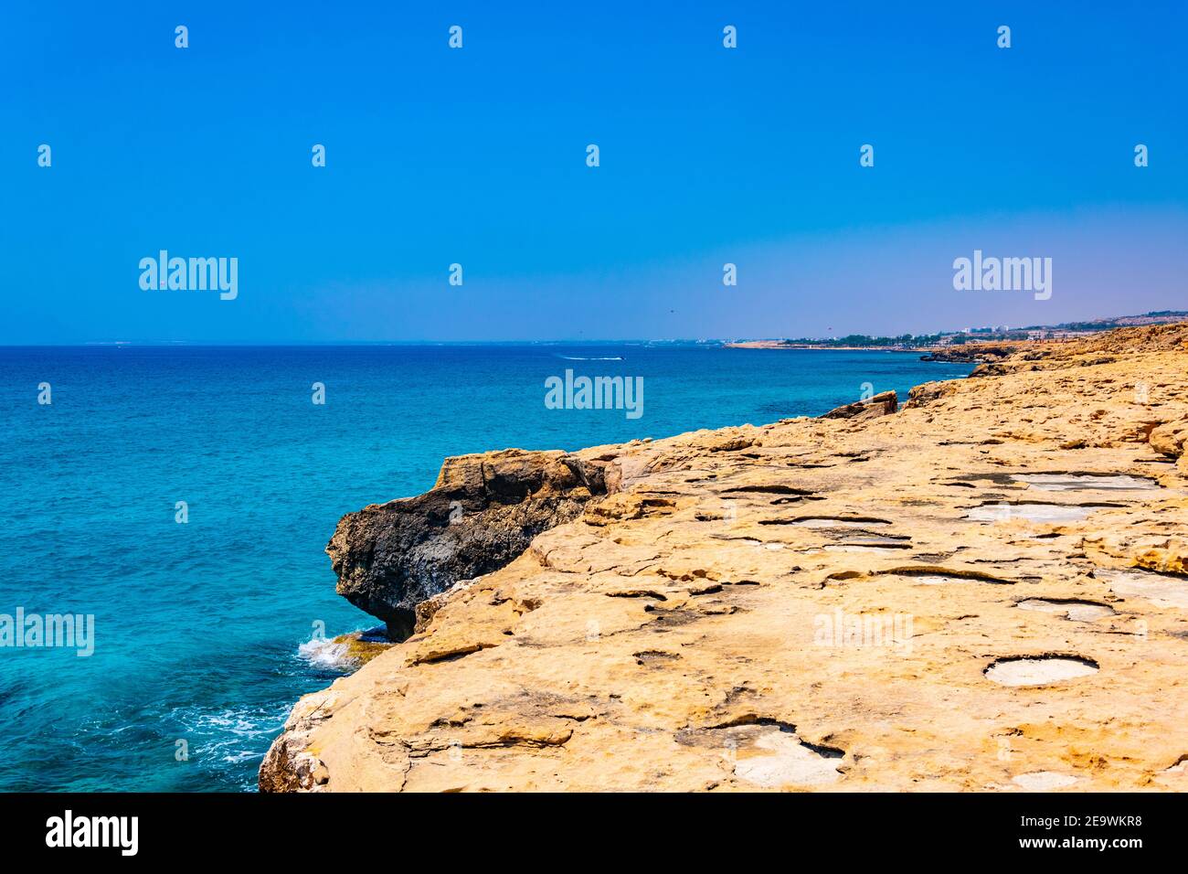 Sea caves at cap greco in the south-eastern cyprus Stock Photo - Alamy