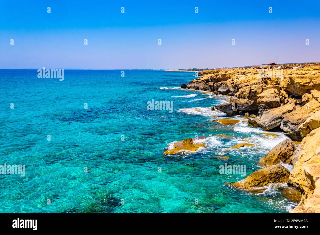 Sea caves at cap greco in the south-eastern cyprus Stock Photo - Alamy
