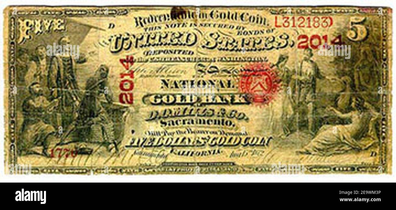 National Gold Bank Note (Obverse) (1872 Stock Photo - Alamy