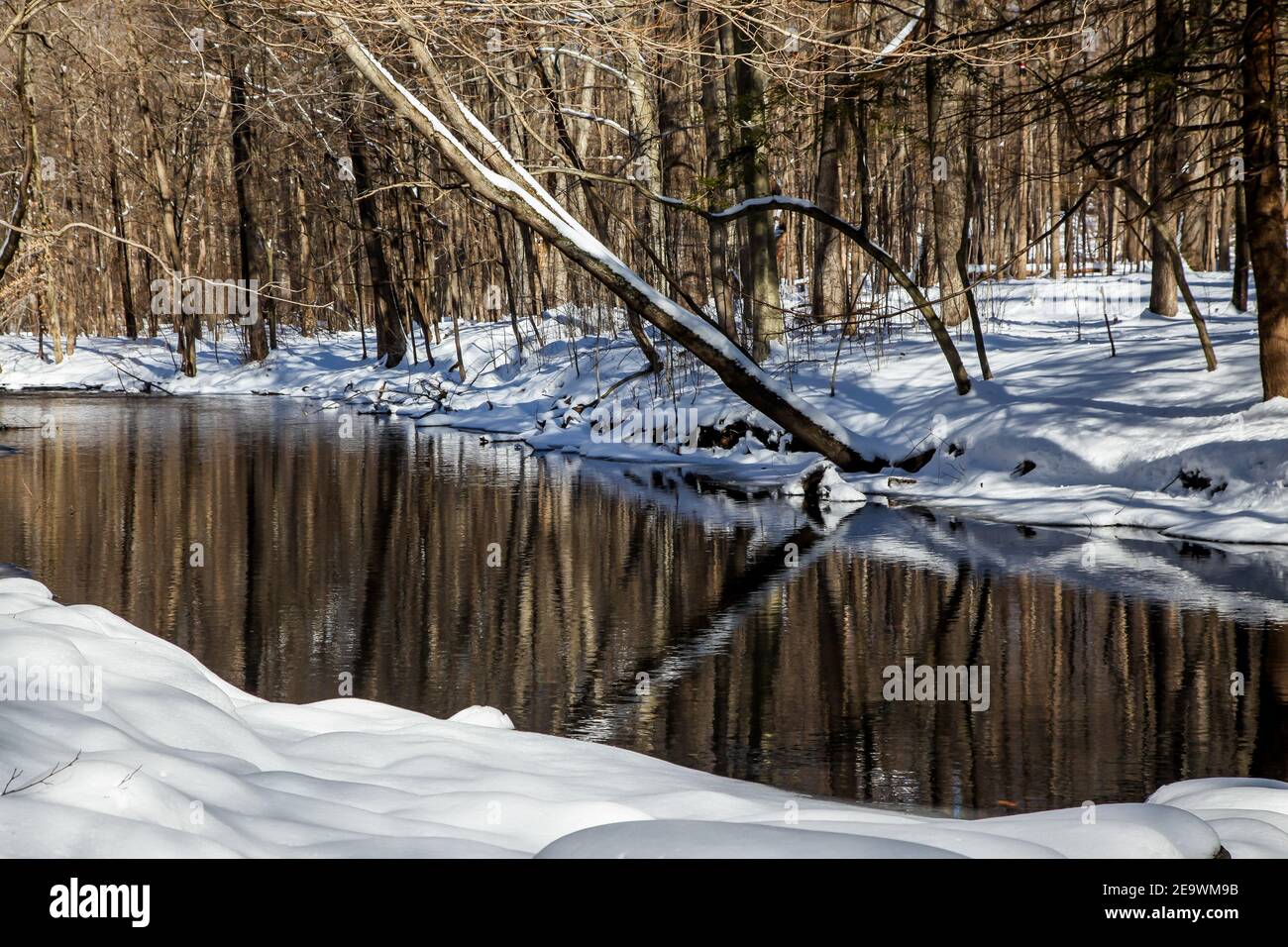 Snow covered rural landscape near water hi-res stock photography and ...