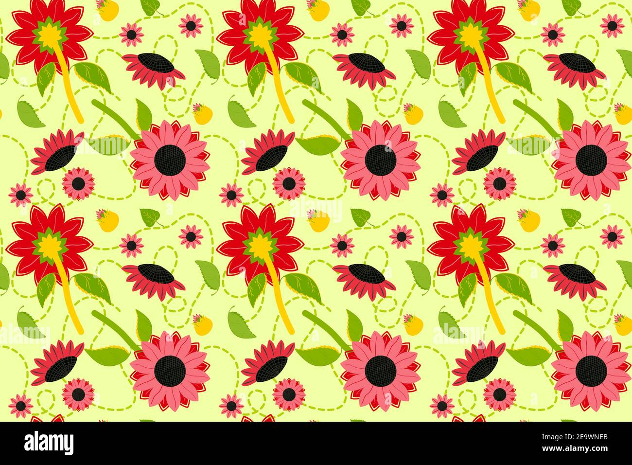 Cute bright floral pattern Stock Vector Images - Alamy