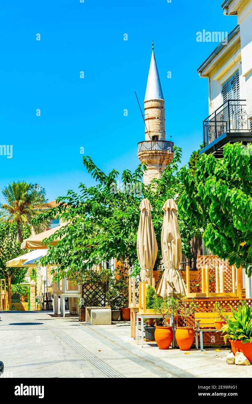 Narrow street in the center of Limassol, Cyprus Stock Photo - Alamy