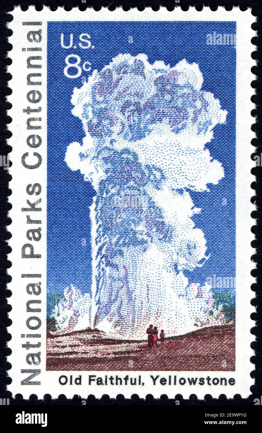National Parks Centennial Old Faithful Yellowstone 8c 1972 issue U.S ...