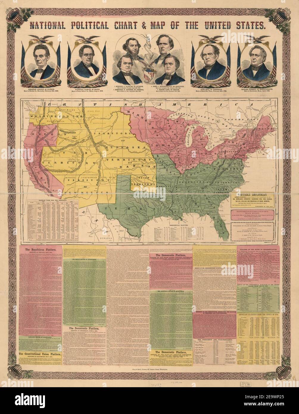 National political chart & map of the United States Stock Photo - Alamy