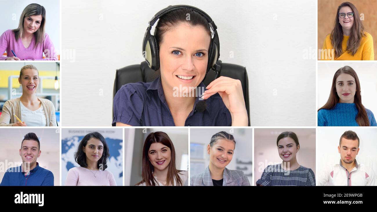 Online remote school class concept. Mixed race college student distance ...