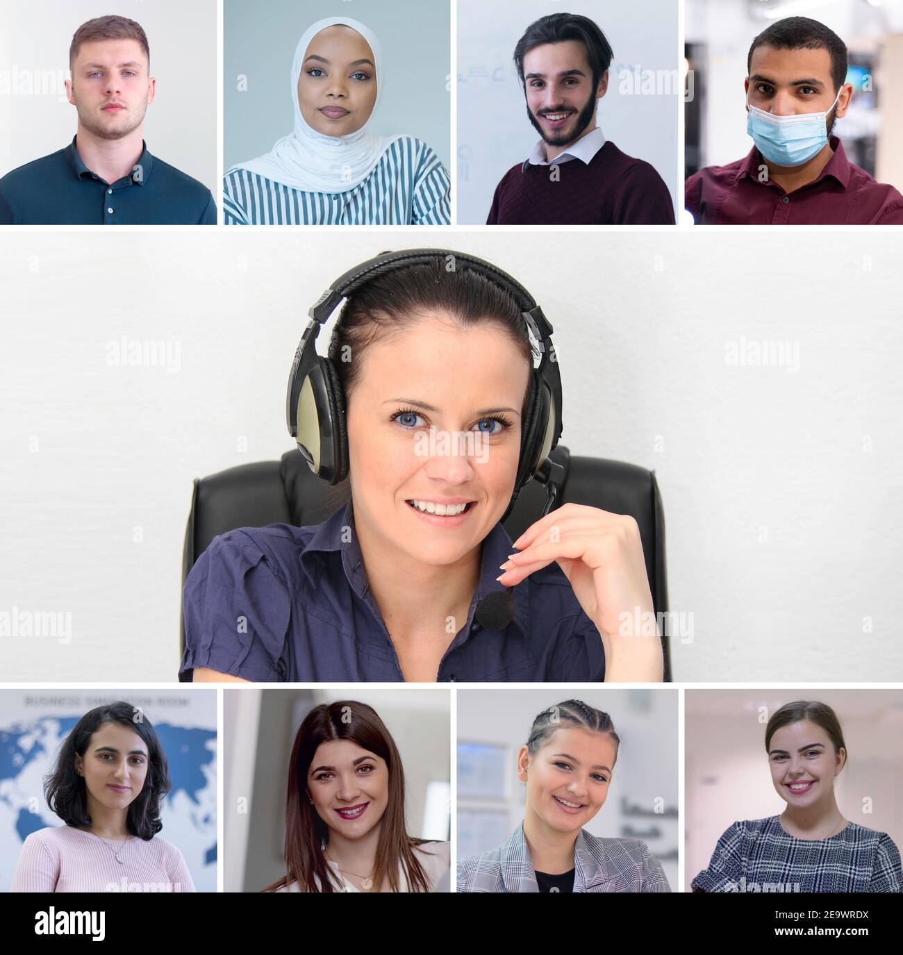 Online remote school class concept. Mixed race college student distance ...