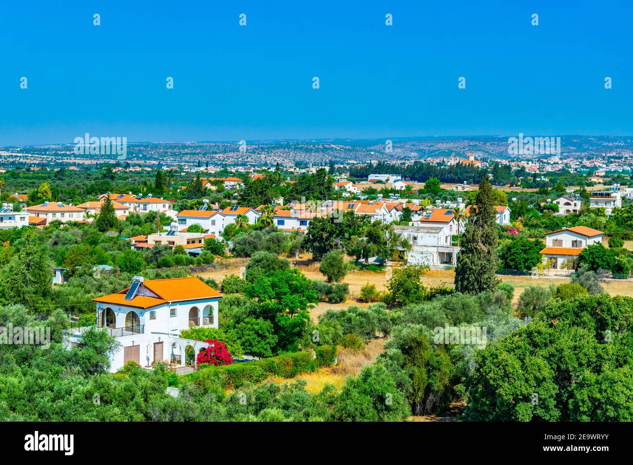 Aerial view of the center of Kolossi, Cyprus Stock Photo - Alamy