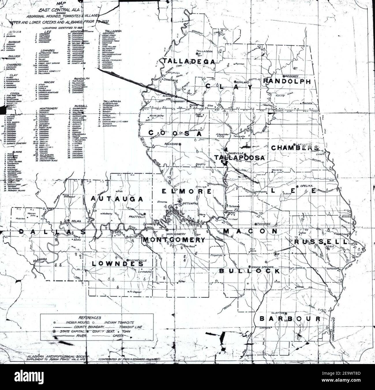 Native American Towns in Alabama before 1832 Stock Photo - Alamy