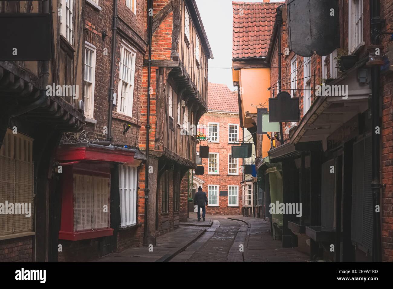 York, England - February 25 2018: The Shambles in old town York ...