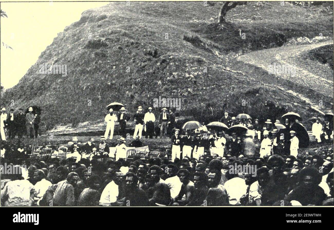 Native meeting after Thakombau's funeral Stock Photo - Alamy