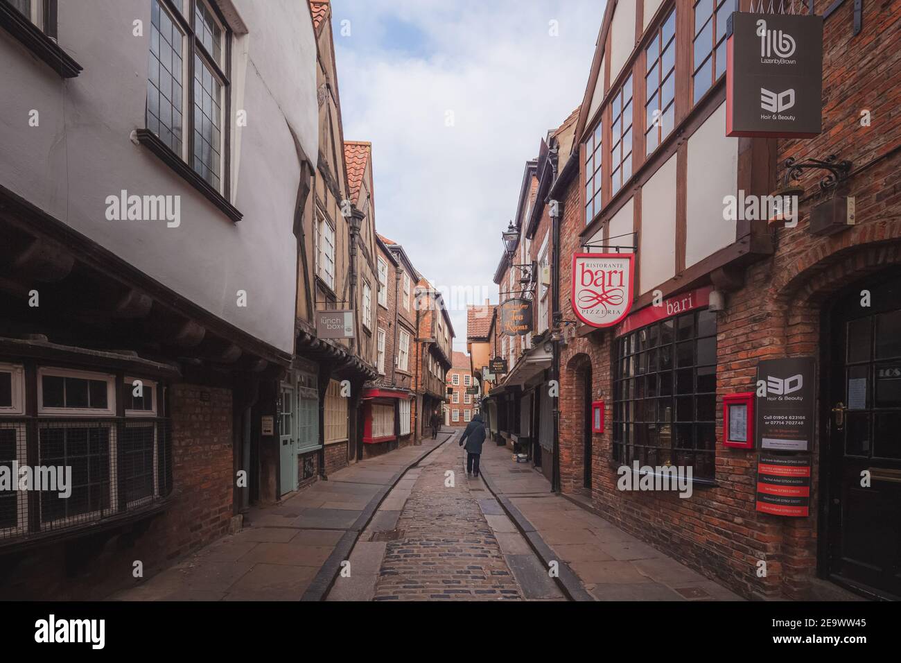 York, England - February 25 2018: The Shambles in old town York ...