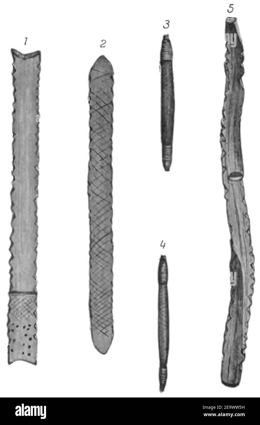 Native tribes of South-East Australia Fig 43 - Message sticks Stock ...