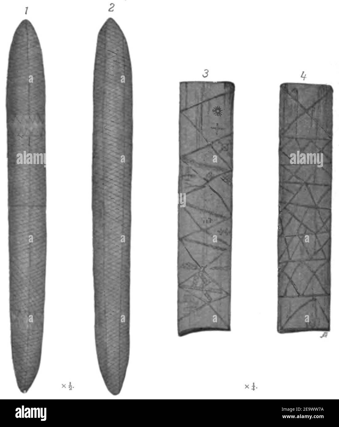 Native tribes of South-East Australia Fig 45 - Message sticks Stock ...
