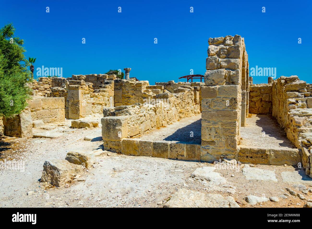 Ruins of an early christian basilica situated at ancient kourion site ...