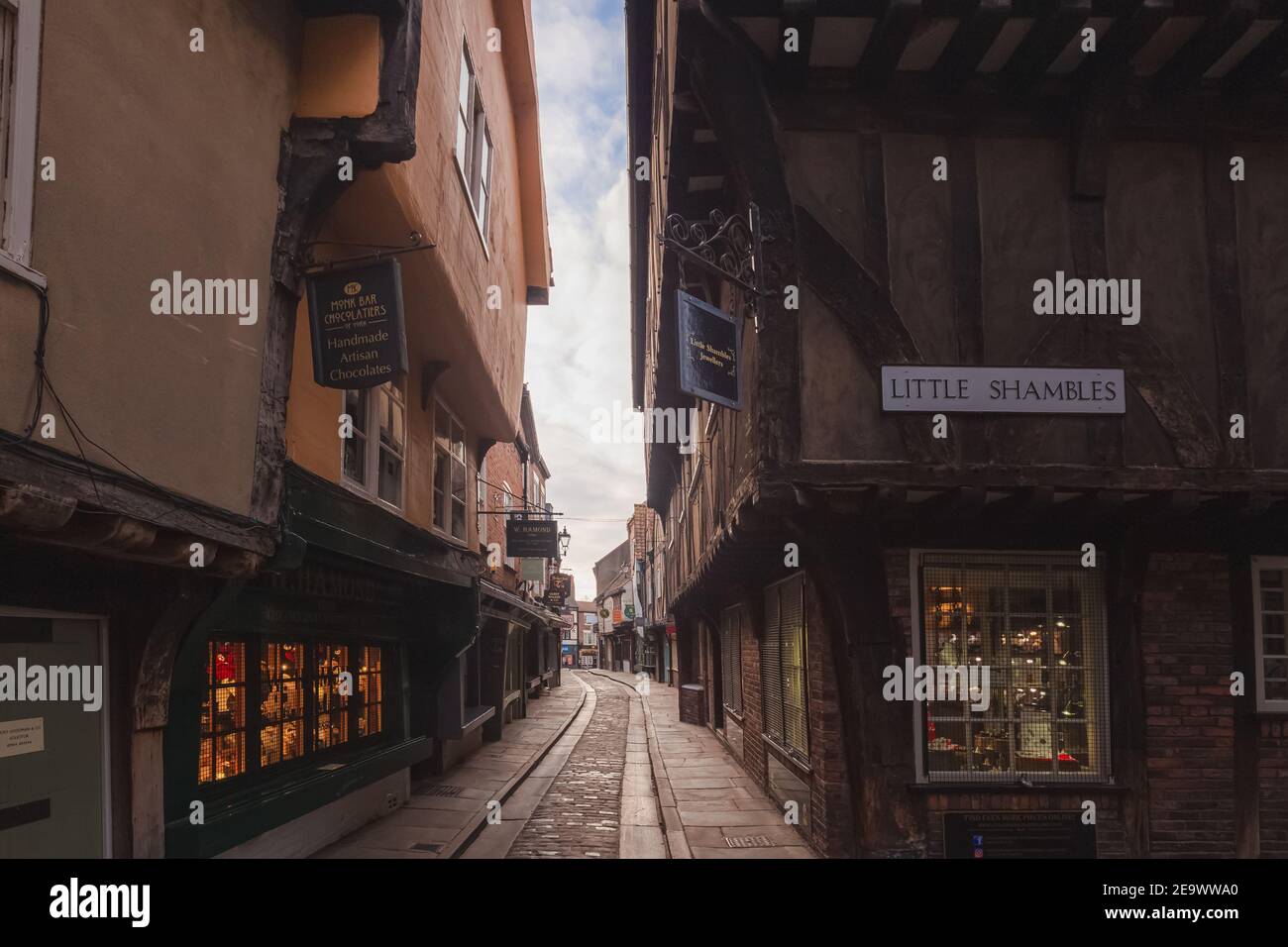 York, England - February 25 2018: The Shambles in old town York ...